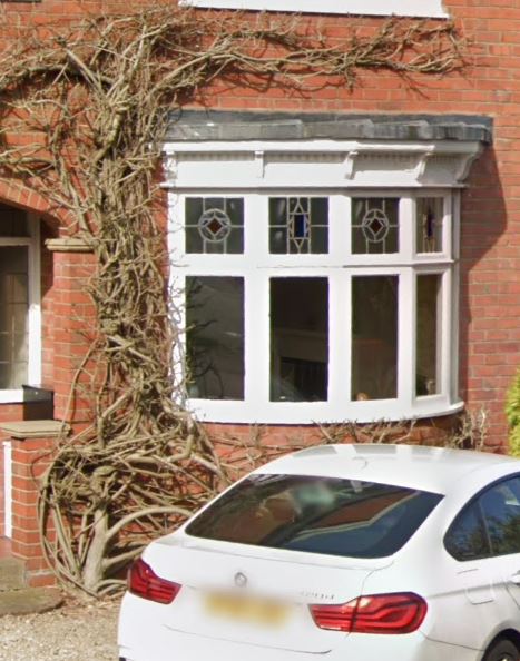 Traditional timber bay window with original stained glass, beautiful ...